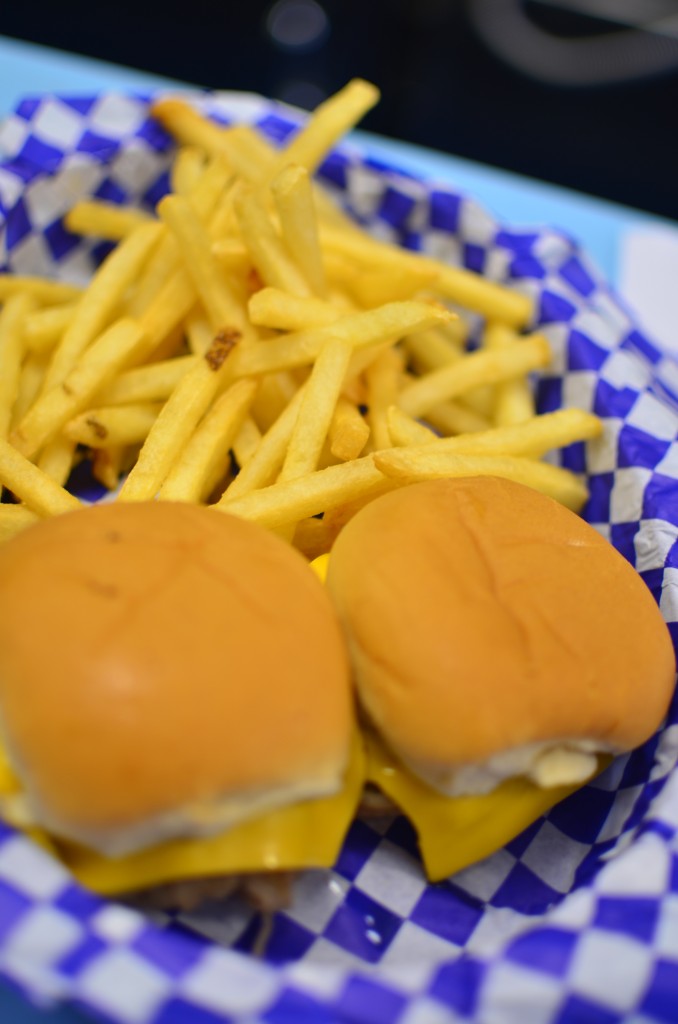 Sliders with cheese and fries